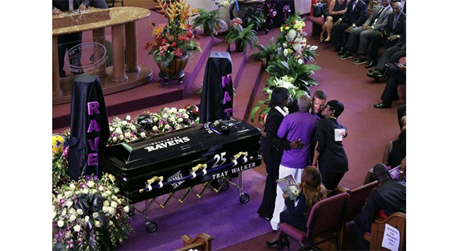Ravens’ Tray Walker Buried in Louis Vuitton-Lined Casket